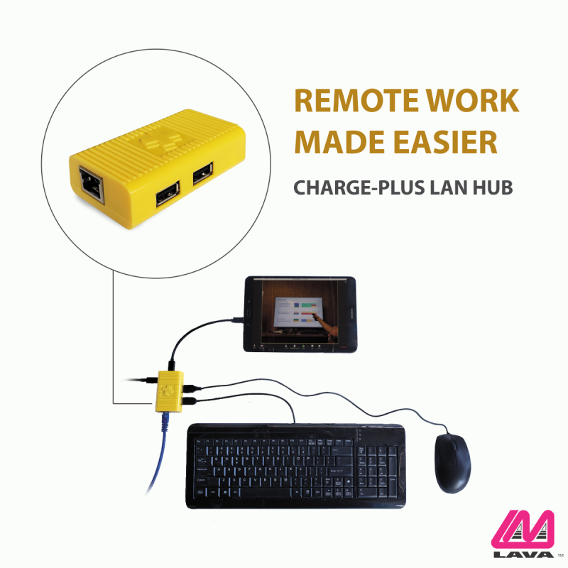 USB-C Ethernet adapter/USB hub with simultaneous charging and access to ...