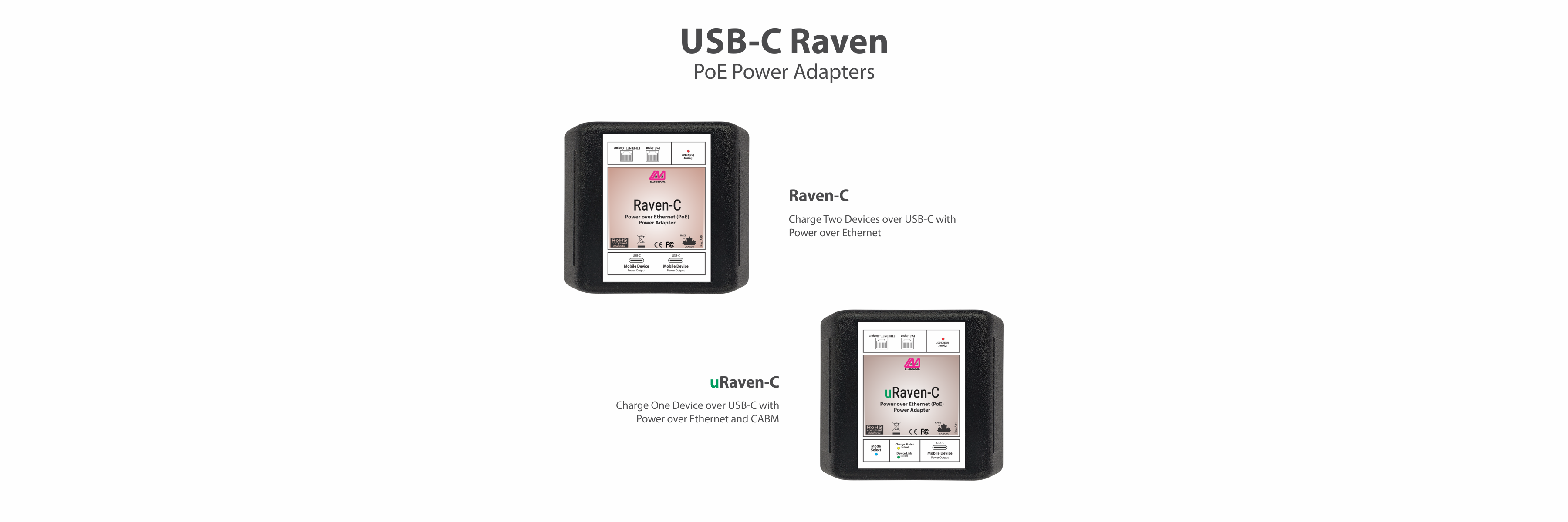 Charge Compatible USB-C Mobile Devices with Raven-C and uRaven-C PoE ...