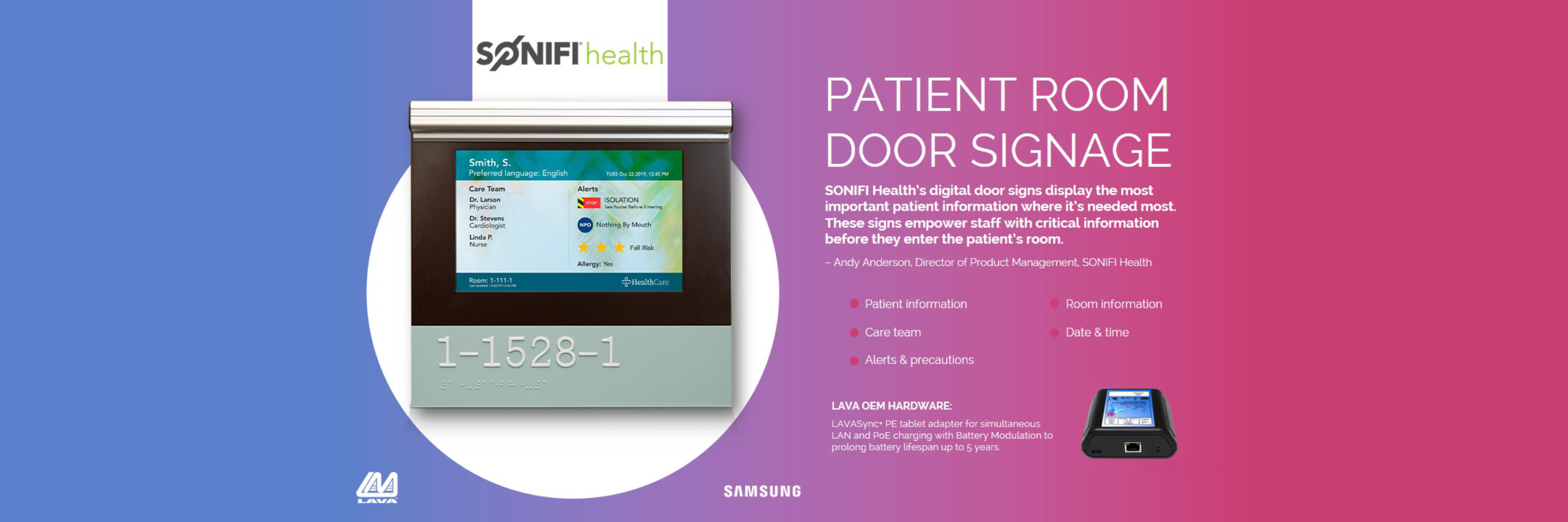 PARTNER HIGHLIGHT: SONIFI Health Patient Door Sign Tablet Kiosk - Blog ...