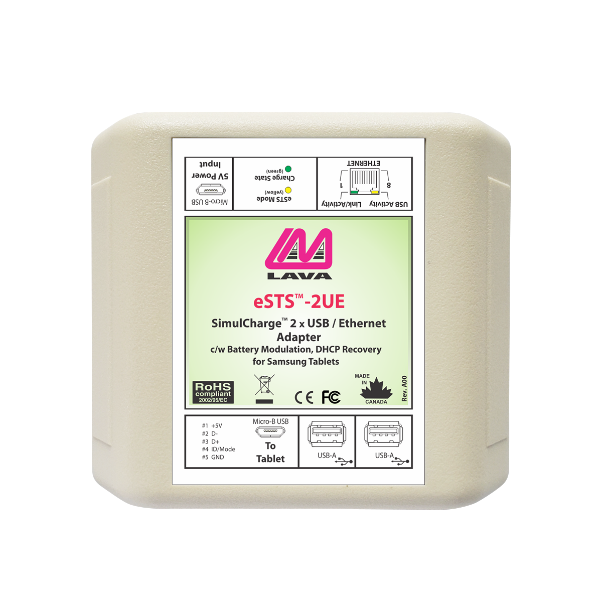 LAVA eSTS-2UE Adapter Hub for Samsung micro USB Tablets